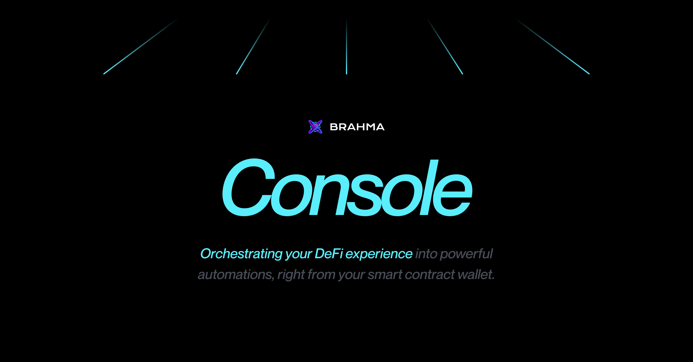 Brahma Console - Orchestrating Powerful DeFi Automations. Built on SAFE